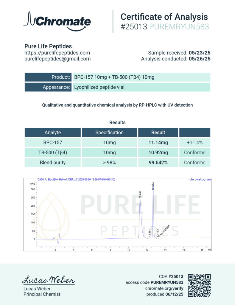 BPC-157 & TB-500 Blend (10mg/10mg) | Pure Life Peptides